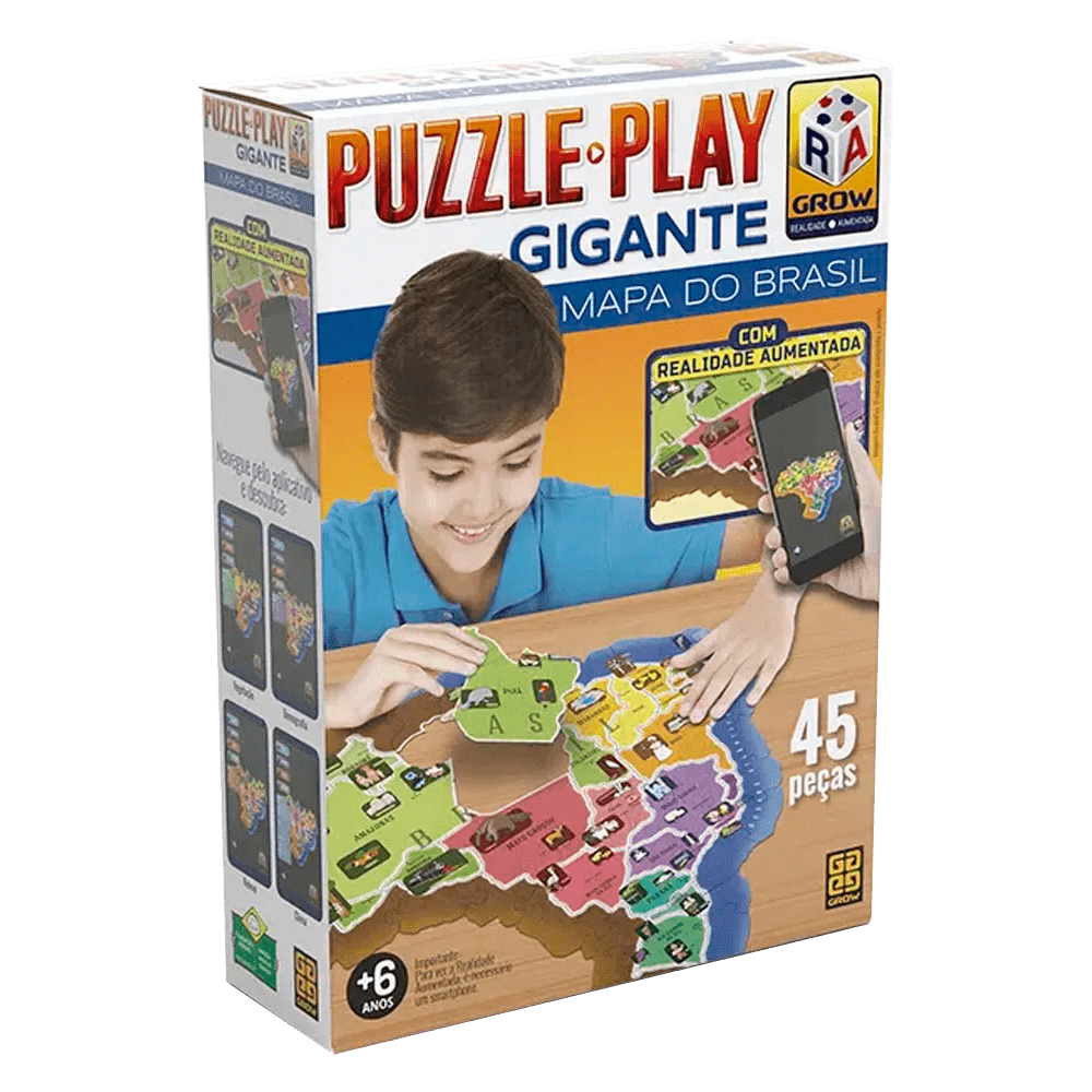 Puzzle Play Gigante Mapa do Brasil / Puzzle Play Giant Map of Brazil ...