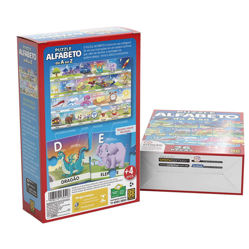 Puzzle 26 Peças Alfabeto do A ao Z / Puzzle 26 parts alphabet from a t ...