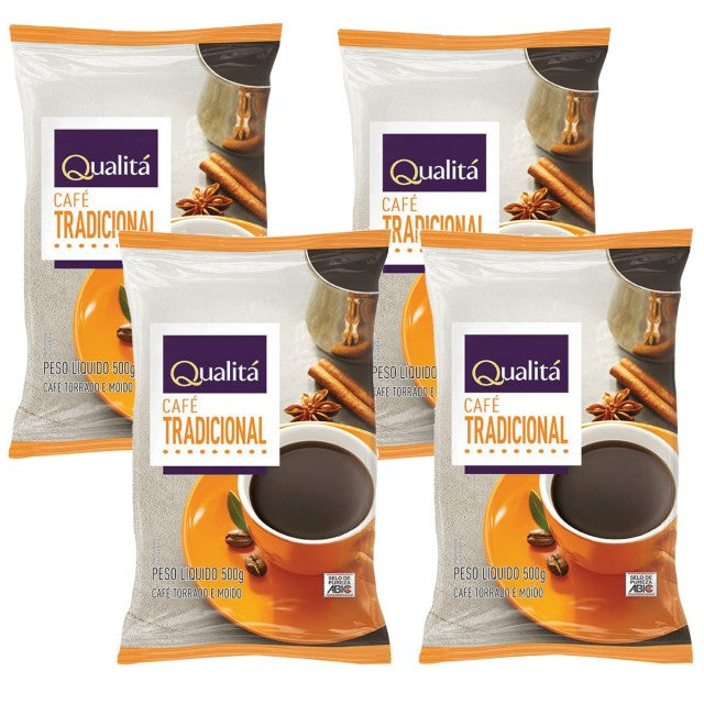 Brazilian Roasted Ground Coffee Traditional 500g DO PONTO (Pack of 4 ...