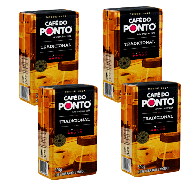 Brazilian Roasted Ground Coffee Extra Strong 500g DO PONTO (Pack of 4 ...