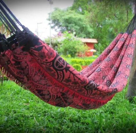 Pink Indian Pattern Hammock - 9 ft by 4 ft - Handmade Woven Cotton ...