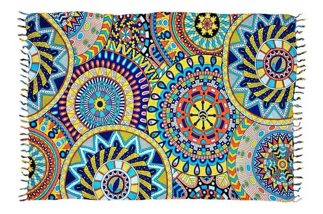 Brazilian Canga Beach Towel Sarong 100% Viscose Original - Mandala - 4 ...